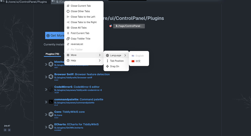 Another TiddlyWiki5 tabs plugin - Plugins - Talk TW